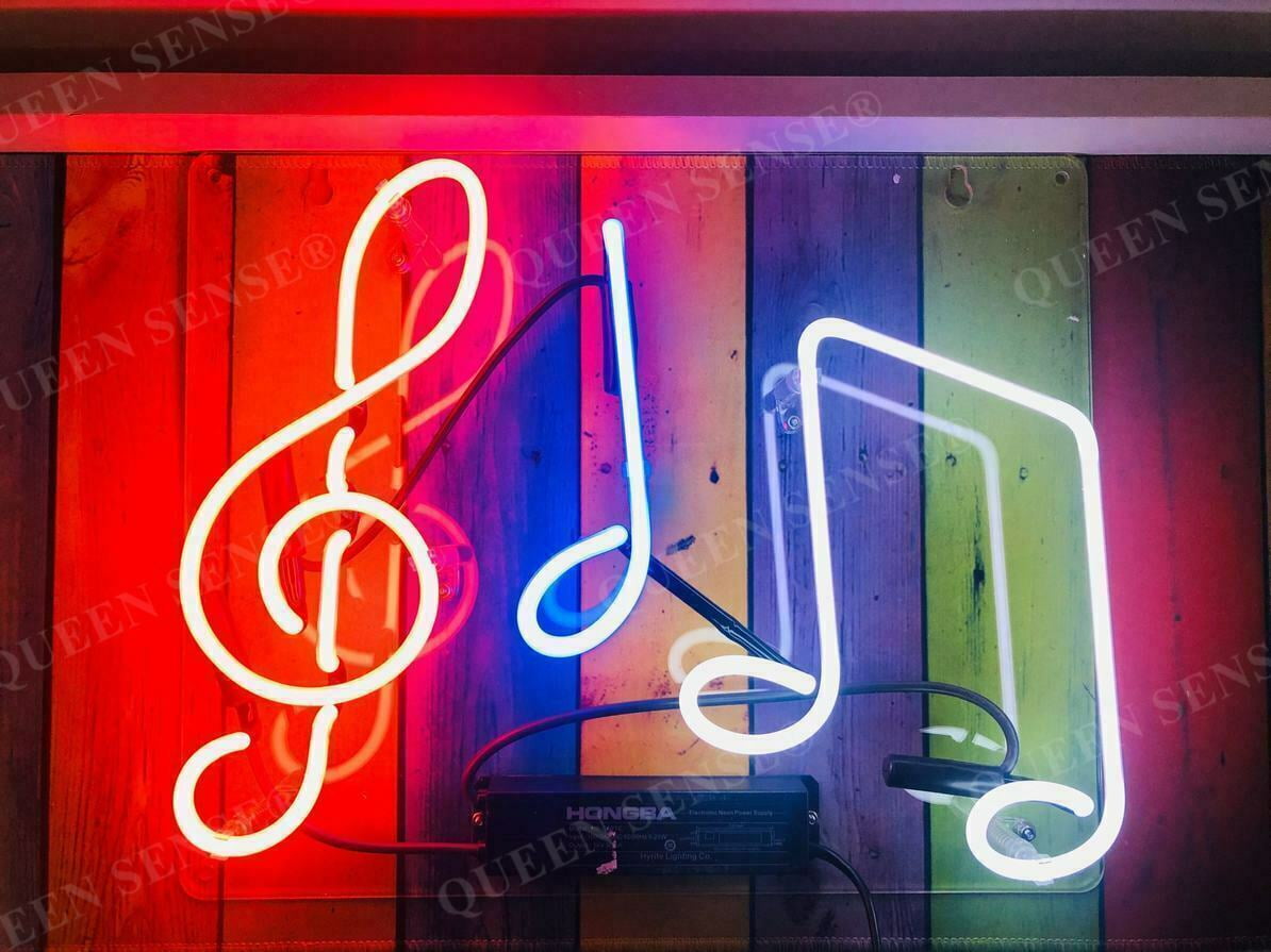 Queen Sense 14" Custom Music Musical Notes Neon Sign Acrylic With ...
