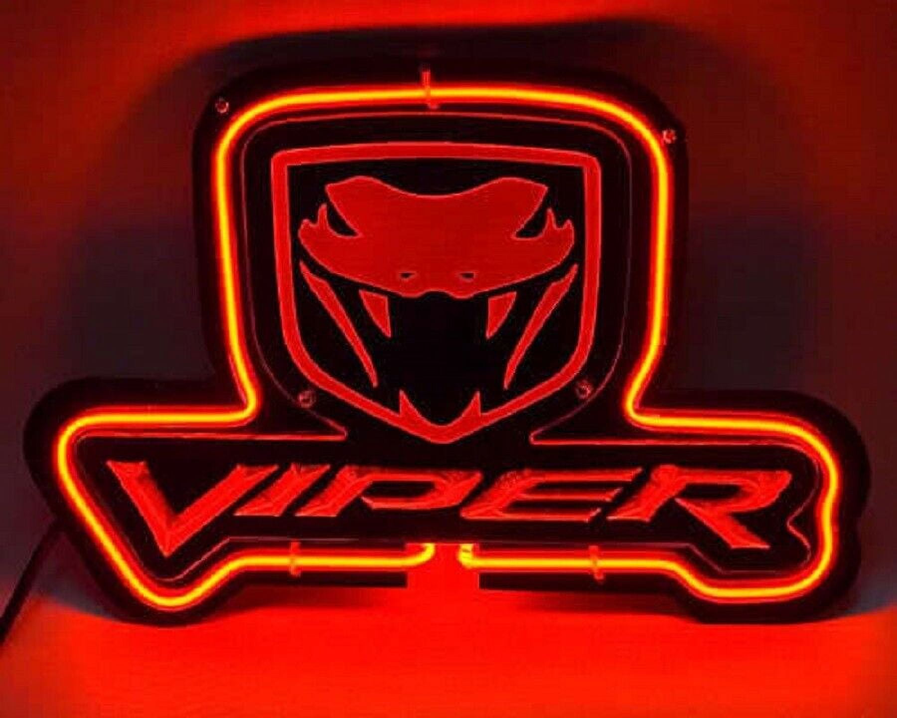 Queen Sense 14" Dodge Vipers 3D Carved Neon Sign Man Cave Pub Bar Wall ...