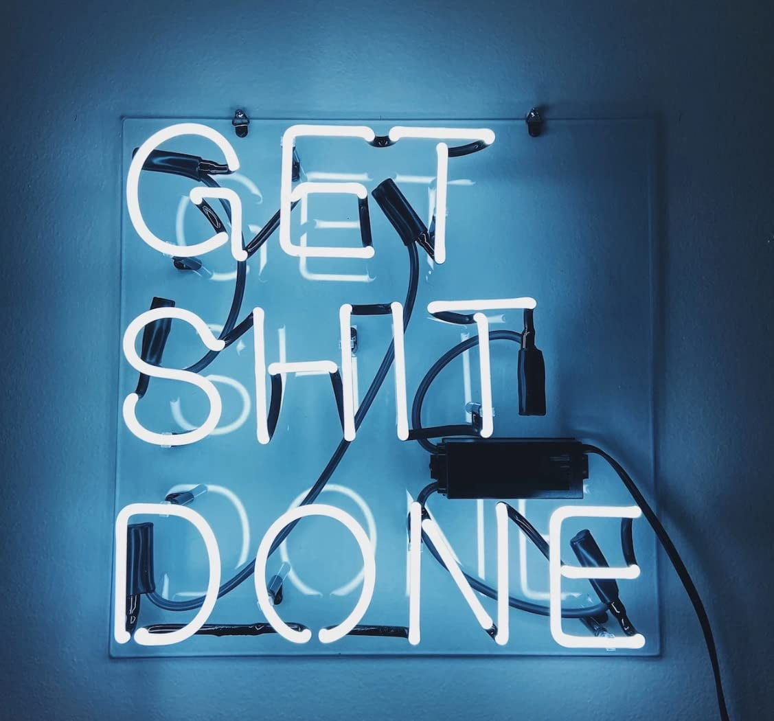 Queen Sense 14" Get Shit Done Neon Sign Acrylic Man Cave Handmade Neon ...