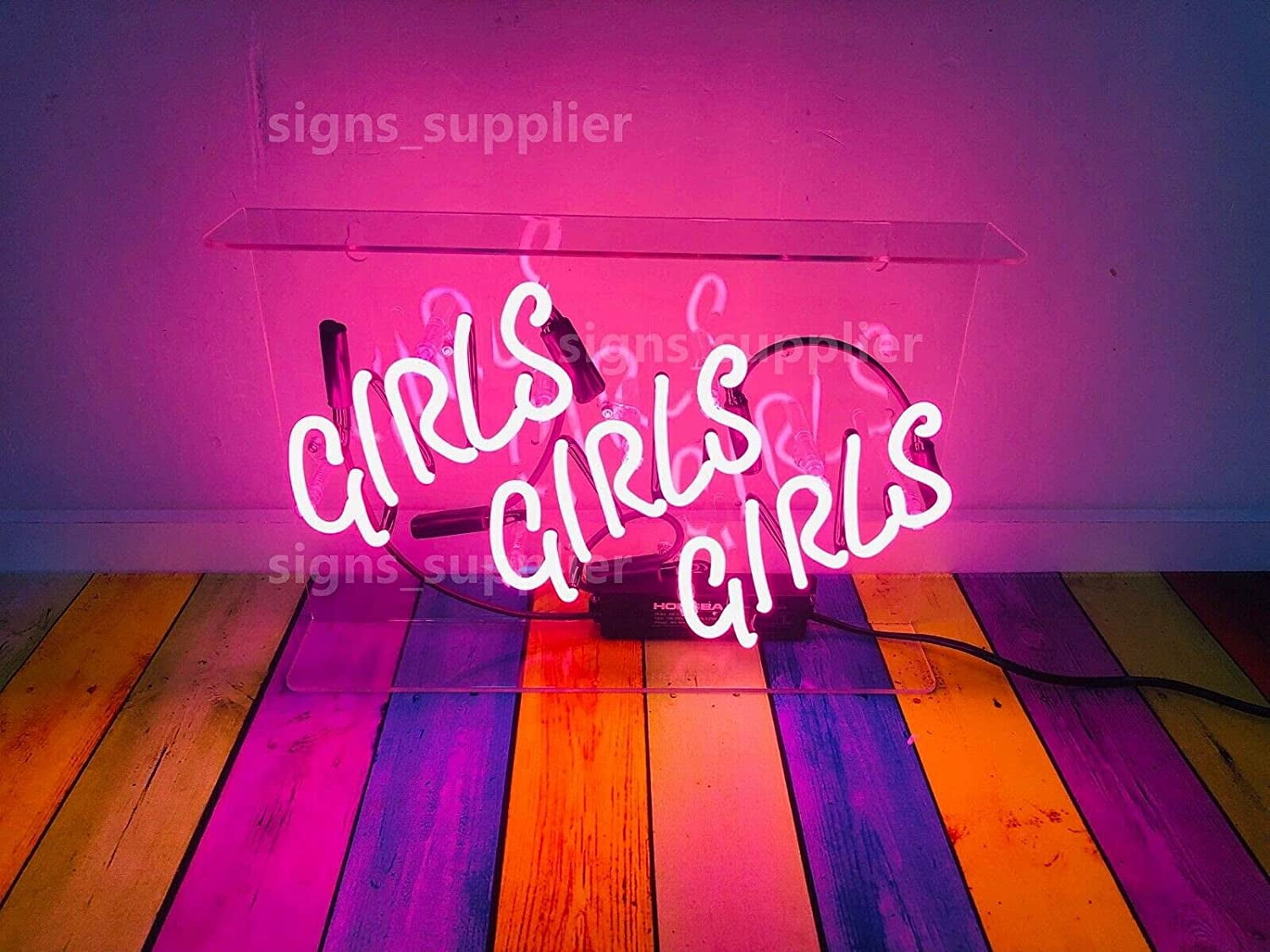 Queen Sense 14" Girls Girls Girls Neon Sign Acrylic Man Cave Handmade ...