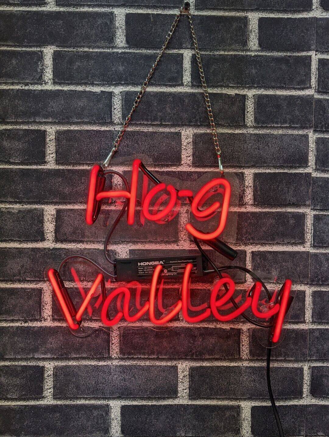 Queen Sense 14" Hog Valley Neon Sign Acrylic Man Cave Beer Pub Bar ...