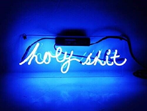 Queen Sense 14" Holy Shxt Neon Sign Acrylic Man Cave Beer Pub Bar Artwork Handmade Wall Decor ...