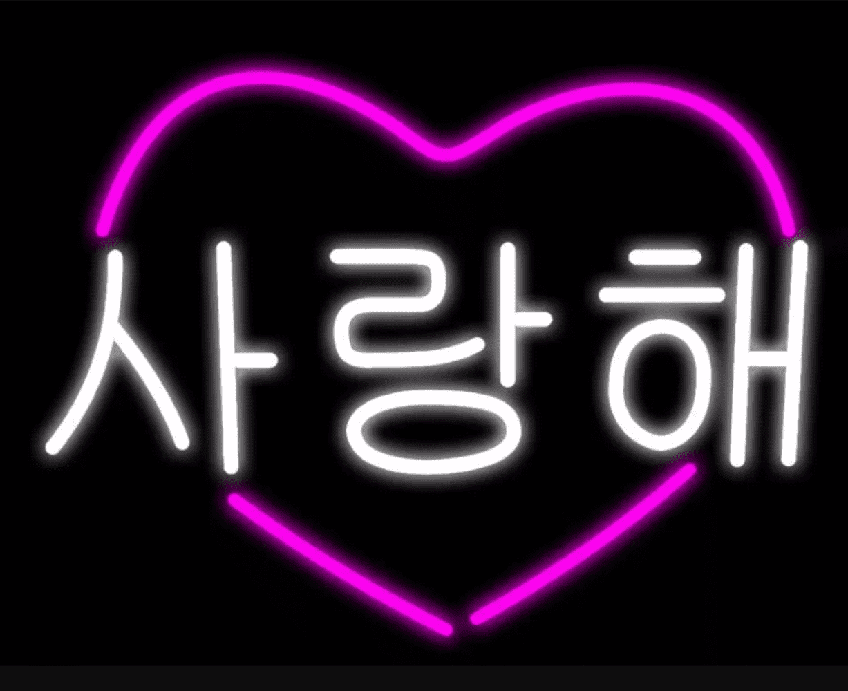 Queen Sense 14" I Love You Korean Neon Sign Acrylic Man Cave Handmade ...