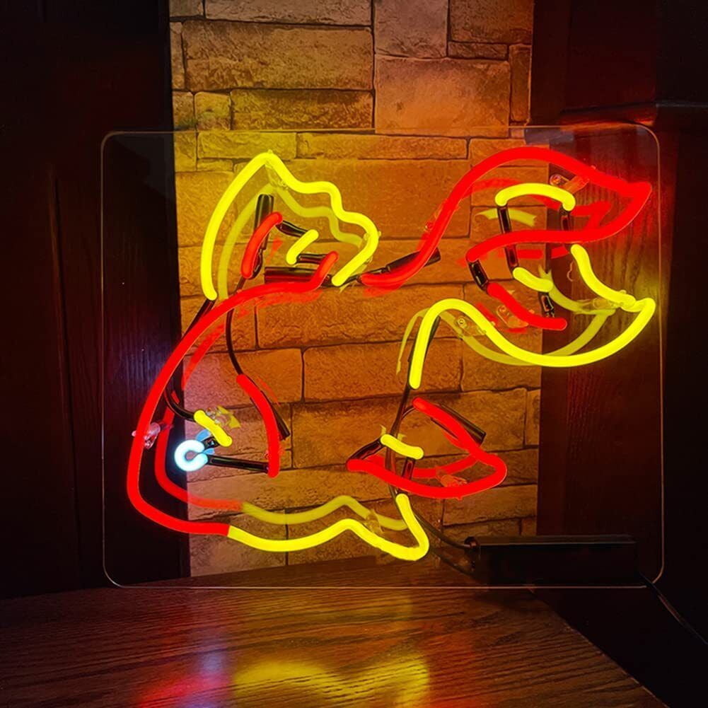 Queen Sense 14" Koi Fish Neon Sign Acrylic Man Cave Beer Pub Bar ...