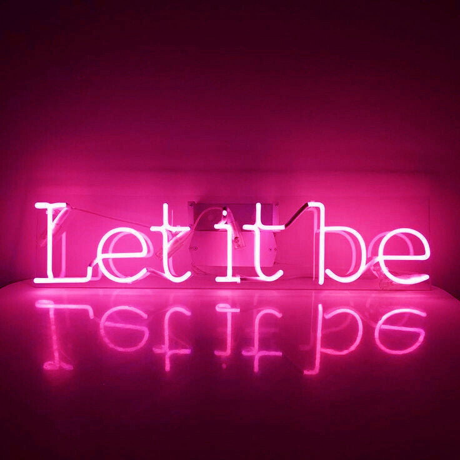 Queen Sense 14" Let it Be Neon Sign Artwork Bar Wall Man Cave Pub Decor ...