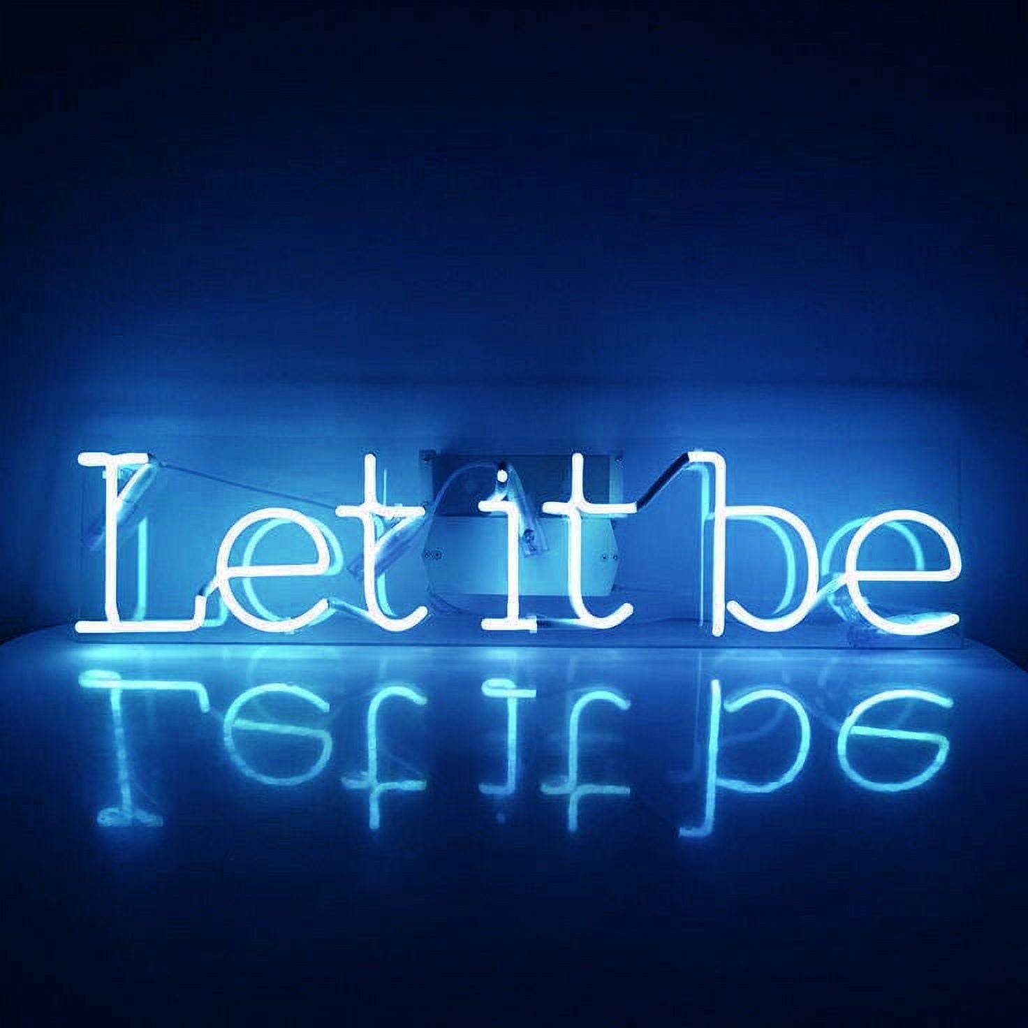 Queen Sense 14" Let it Be Neon Sign Man Cave Pub Bar Wall Decor Artwork ...