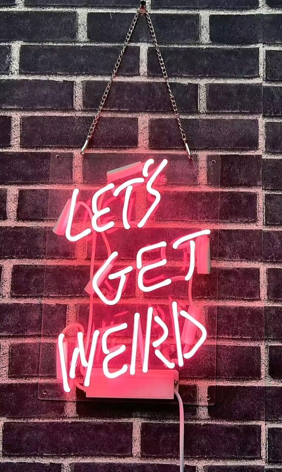Queen Sense 14" Let's Get Weird Neon Sign Acrylic Man Cave Pub Bar Wall ...