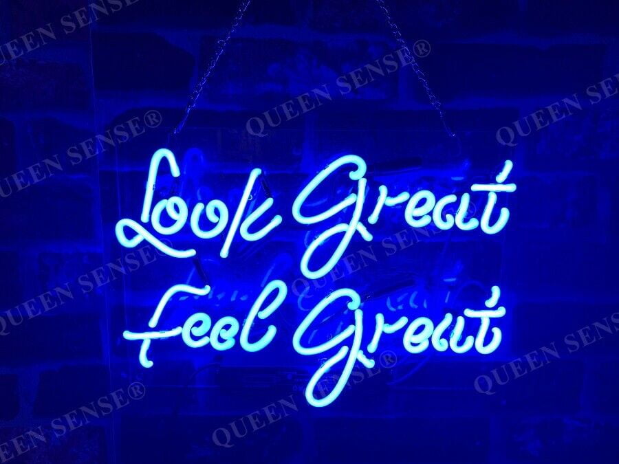 Queen Sense 14" Look Great Feel Great Neon Sign Acrylic Man Cave ...