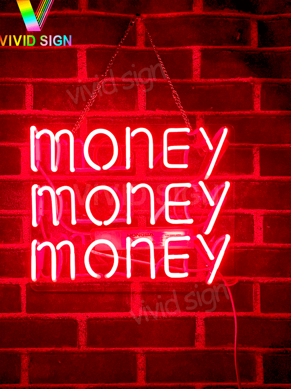 Queen Sense 14" Money Money Money Neon Sign Acrylic Man Cave Handmade ...