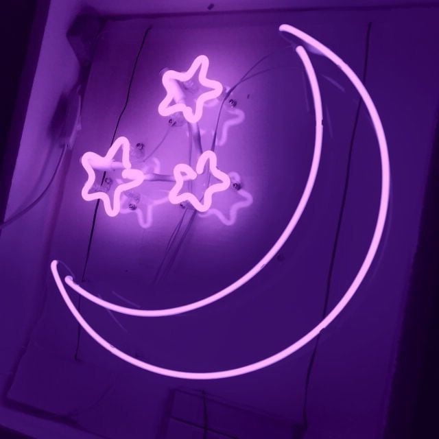 Queen Sense 14" Moon Stars Neon Sign Acrylic Man Cave Handmade Neon ...