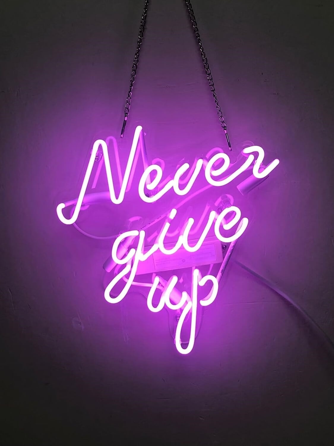 Queen Sense 14" Never Give Up Neon Sign Acrylic Man Cave Beer Pub Bar ...