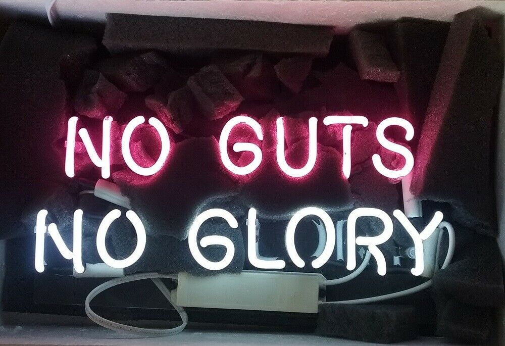 Queen Sense 14" No Guts No Glory Neon Sign Acrylic Man Cave Handmade ...