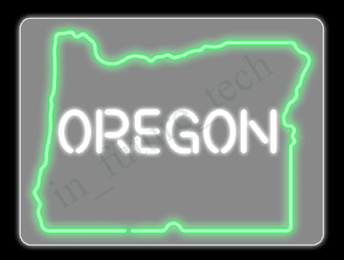 Queen Sense 14" Oregon State Map Neon Sign Acrylic Man Cave Pub Bar ...