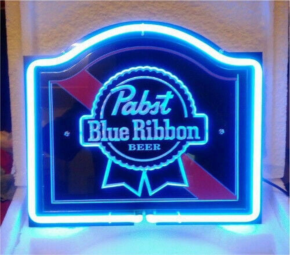 Queen Sense 14" Pabst Blue Ribbons Beer Neon Sign Acrylic 3D Carved Man ...