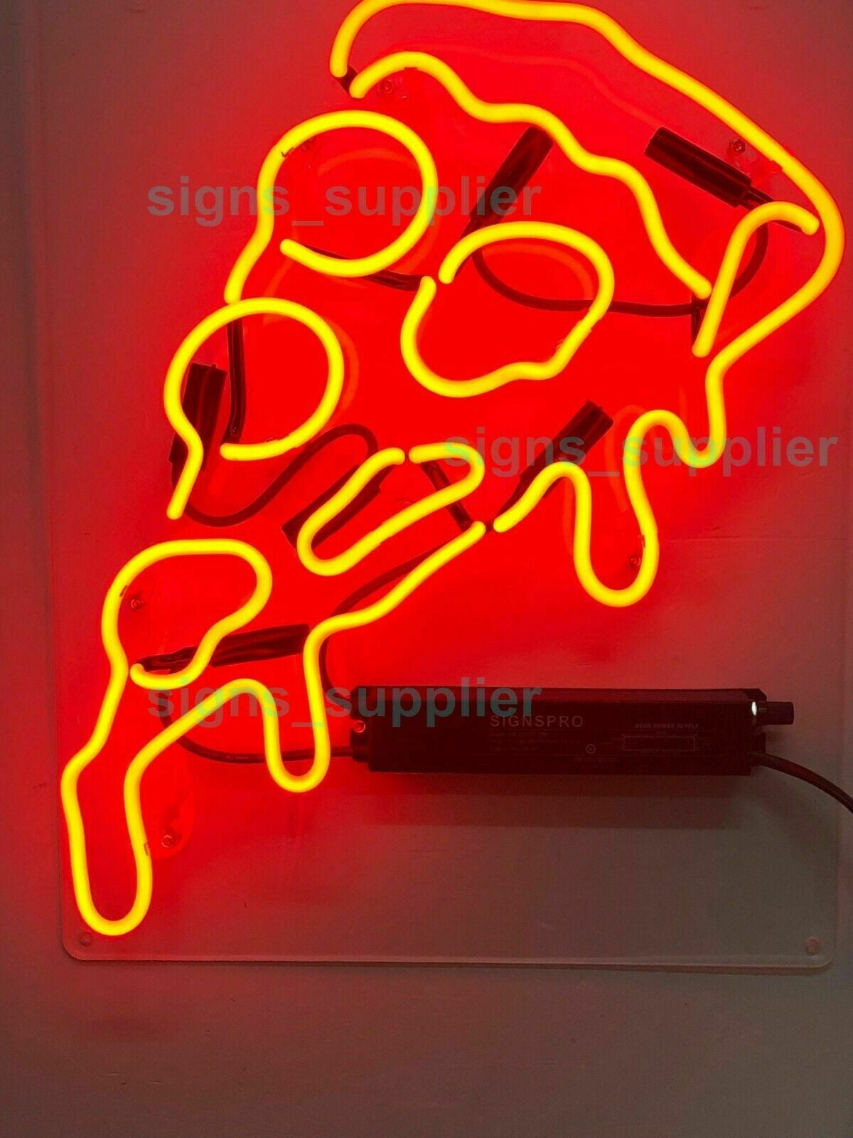 Queen Sense 14" Pizza Slice Neon Sign Acrylic Man Cave Beer Pub Bar ...