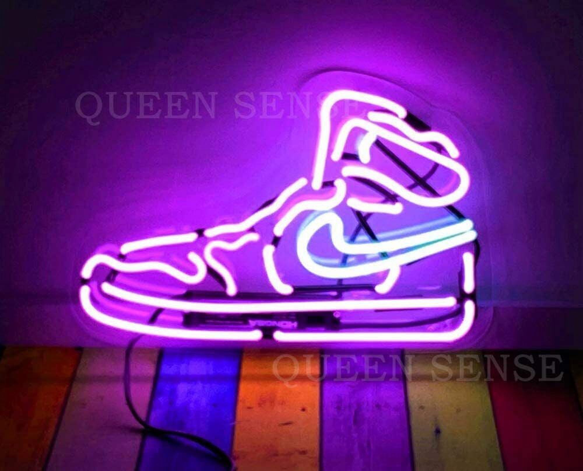 Queen Sense 14" Purple Sport Boot Sneaker Shoe Neon Sign Acrylic Man ...