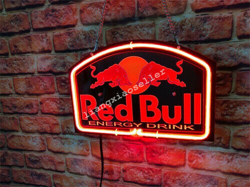 Queen Sense 14" Red Bulls Energy Drink 3D Carved Neon Sign Acrylic Man ...