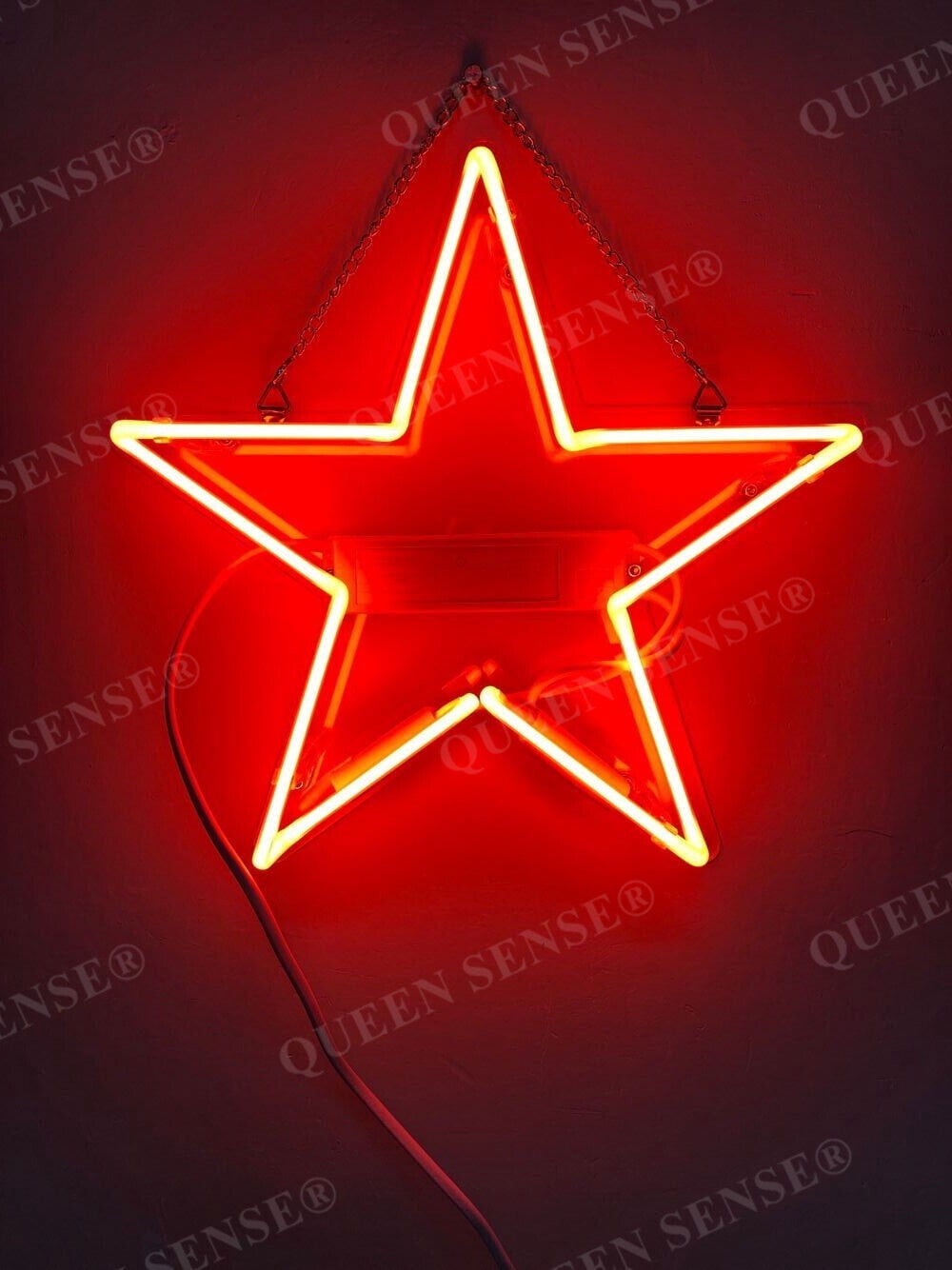Queen Sense 14" Red Star Neon Sign Acrylic Man Cave Beer Pub Bar ...