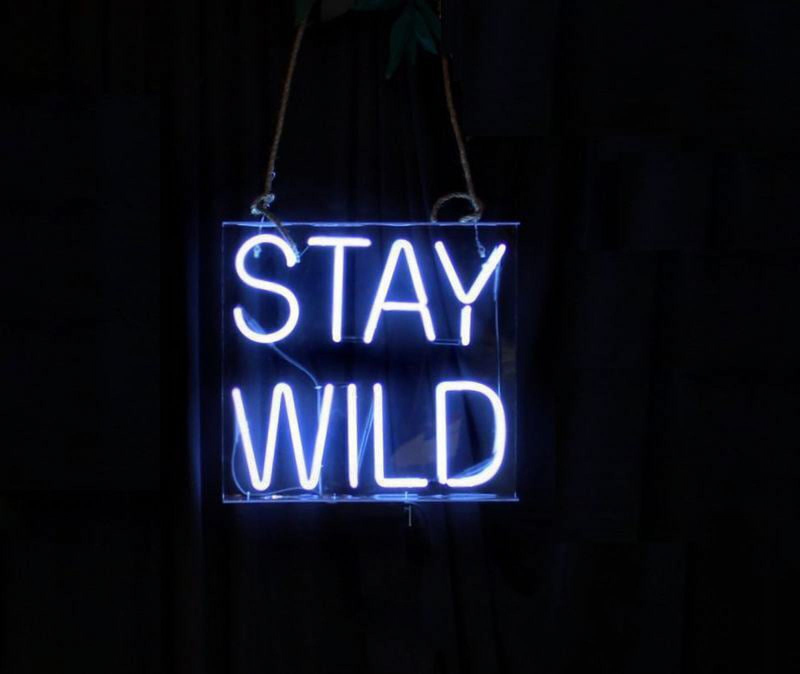 Queen Sense 14" Stay Wild Neon Sign Acrylic Man Cave Pub Bar Wall Decor ...