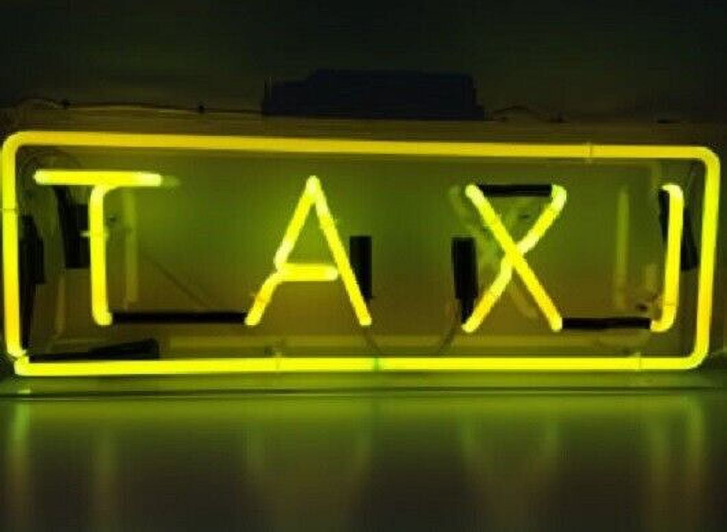Queen Sense 14" Taxi Neon Sign Acrylic Box Man Cave Pub Bar Wall Decor ...