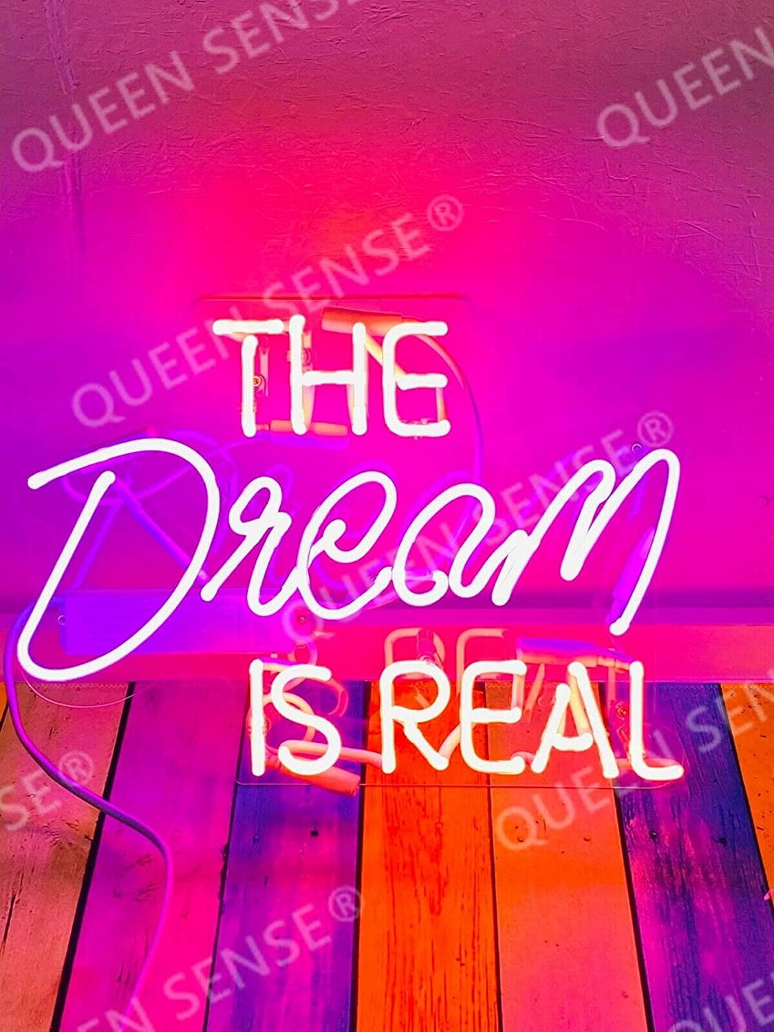 Queen Sense 14" The Dream Is Real Neon Sign Acrylic Man Cave Beer Pub ...