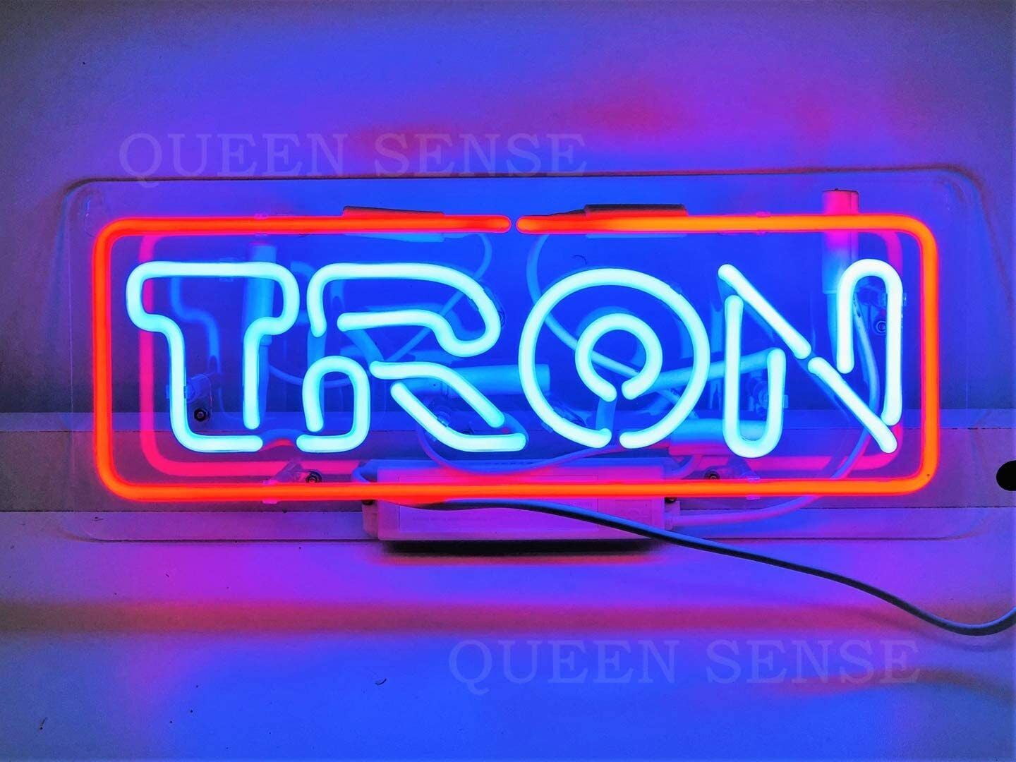 Queen Sense 14" Tron Neon Sign Acrylic Man Cave Pub Bar Wall Decor ...