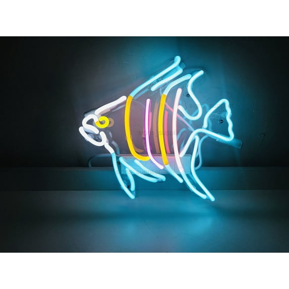 Queen Sense 14" Tropical Fish Neon Sign Acrylic Man Cave Handmade Neon ...