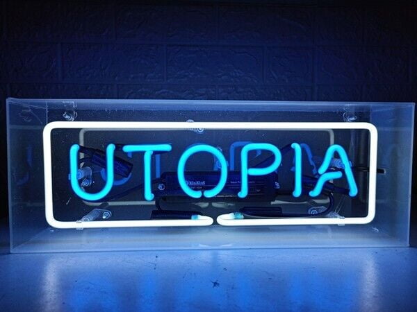 Queen Sense 14" Utopia Neon Sign Acrylic Box Man Cave Beer Pub Bar ...
