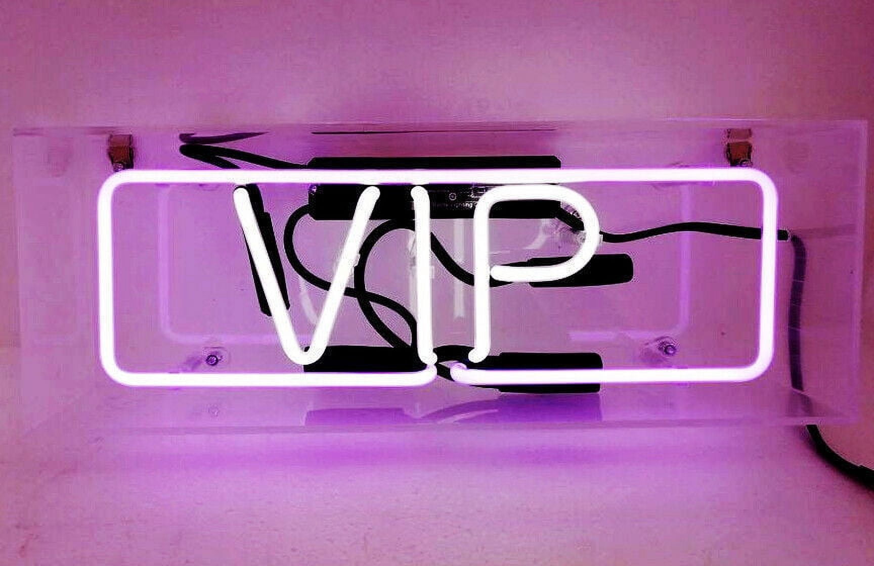 Queen Sense 14" VIP Neon Sign Acrylic Box Man Cave Pub Bar Wall Decor ...