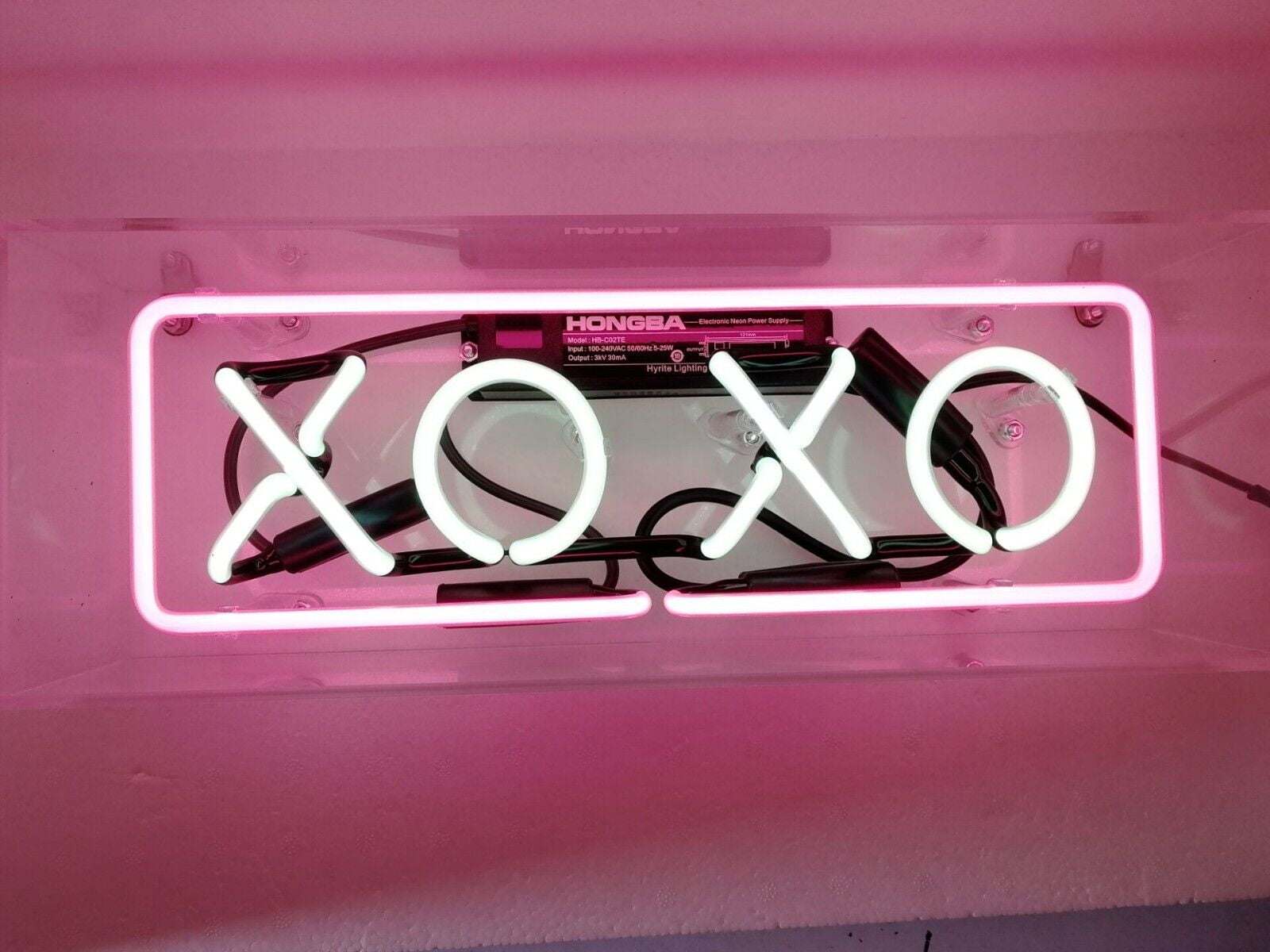 Queen Sense 14" XO XO Neon Sign Acrylic Box Man Cave Beer Pub Bar ...