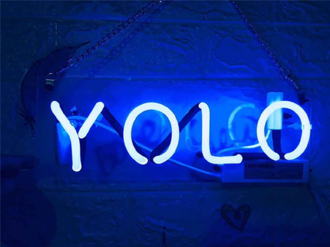 Queen Sense 14" Yolo You Only Live Once Neon Sign Acrylic Man Cave Beer ...