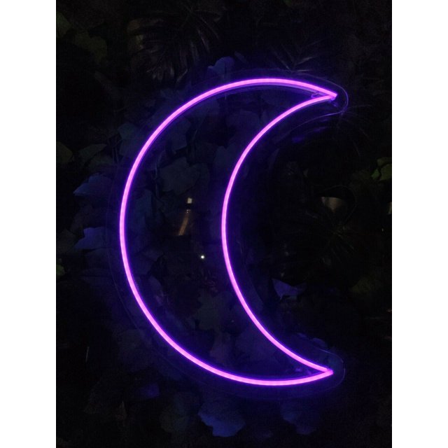 Queen Sense 14"x10.3" Moon LED Sign Light Party Wall Decor Night Lights ...