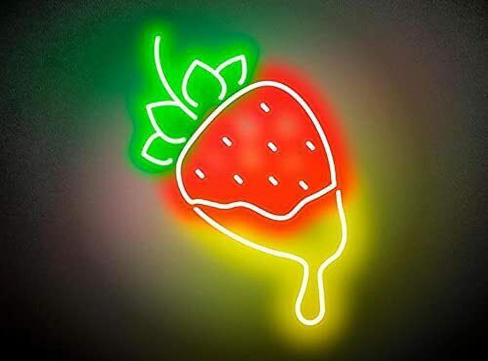 Queen Sense 14"x10.3" Strawberry Fruit LED Sign Light Wall Decor Party ...