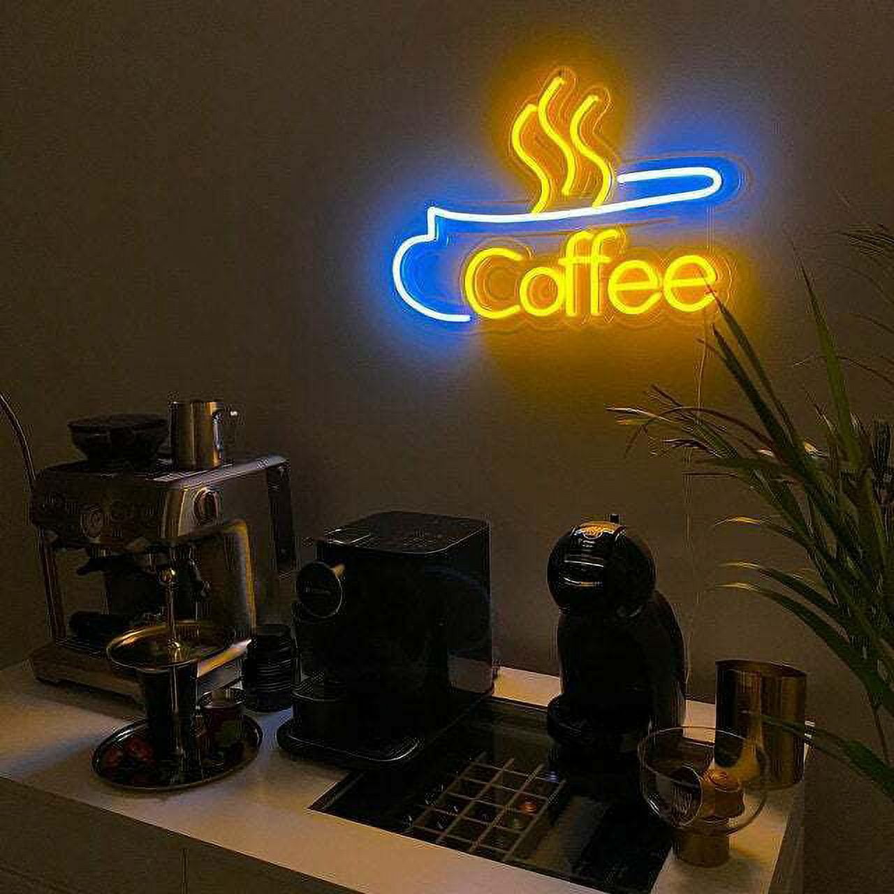 Queen Sense 14"x10.7" Coffee Cafe LED Sign Light Wall Decor Party Night ...