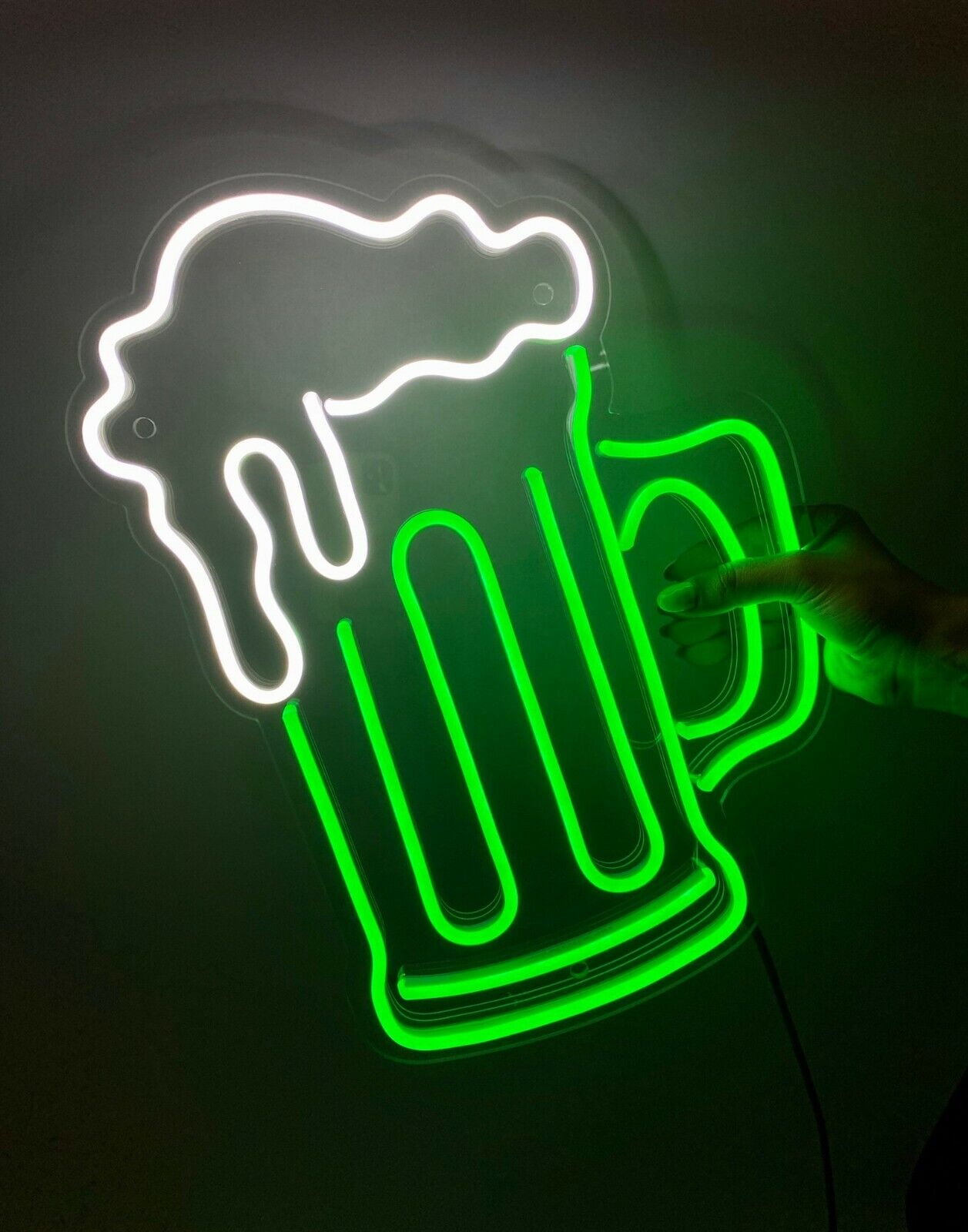 Queen Sense 14"x10.7" Full Beer Mug LED Sign Light Wall Decor Party ...