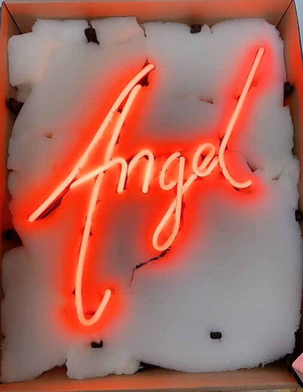 Queen Sense 14"x10" Angel Neon Sign Man Cave Pub Bar Artwork Handmade ...