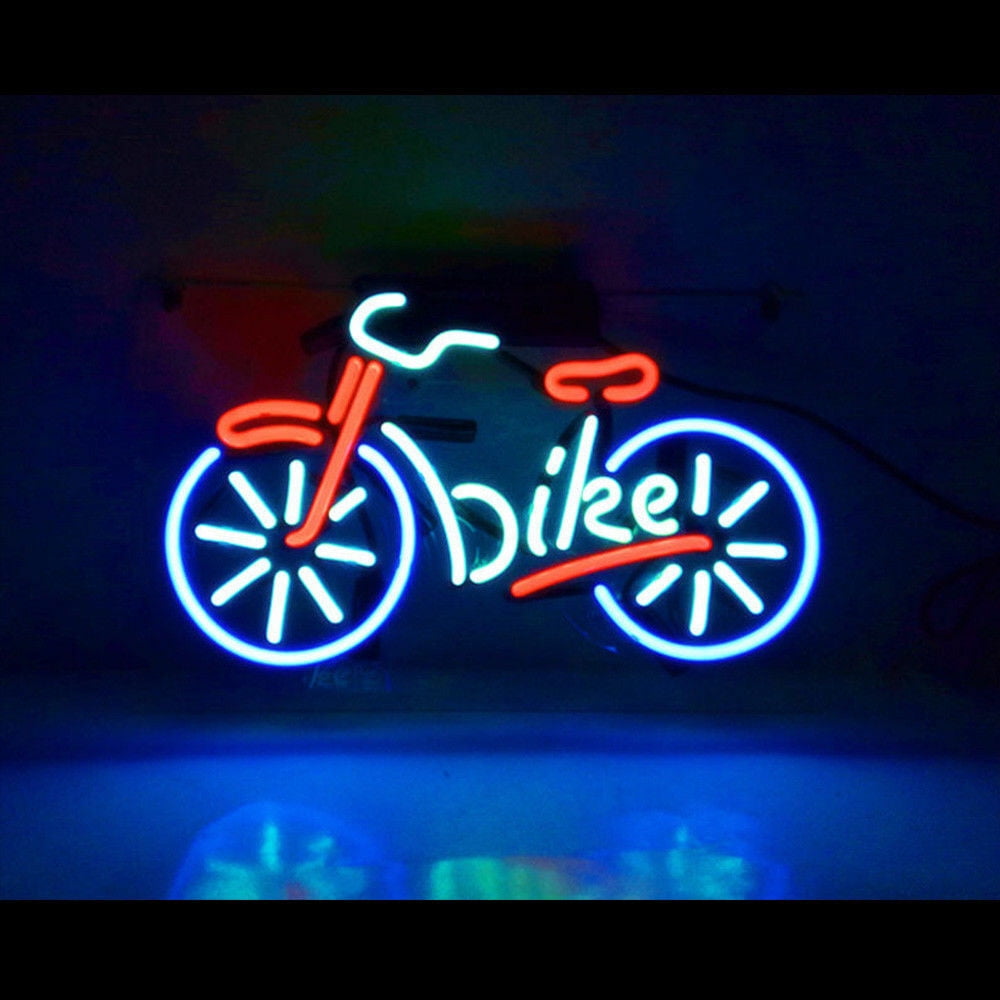 Queen Sense 14"x10" Bike Bicycle Neon Sign Man Cave Handmade Neon Light ...