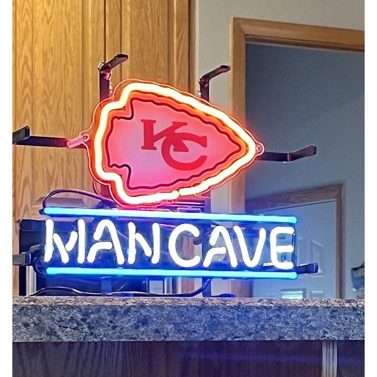 Queen Sense 14"x10" Kansas City Sports Team Chief Man Cave Neon Sign ...