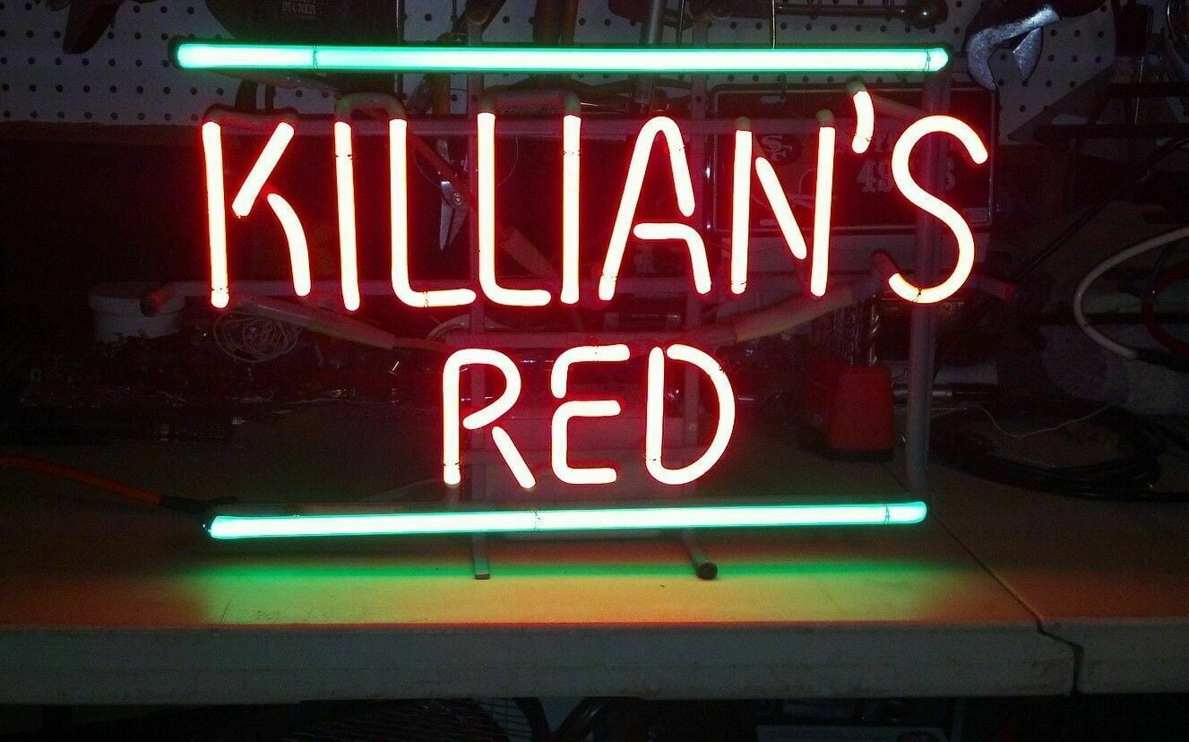 Queen Sense 14"x10" Killian's Irish Red Neon Sign With Dimmer Man Cave ...