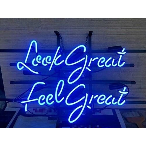 Queen Sense 14"x10" Look Great Feel Great Neon Sign Man Cave Handmade ...