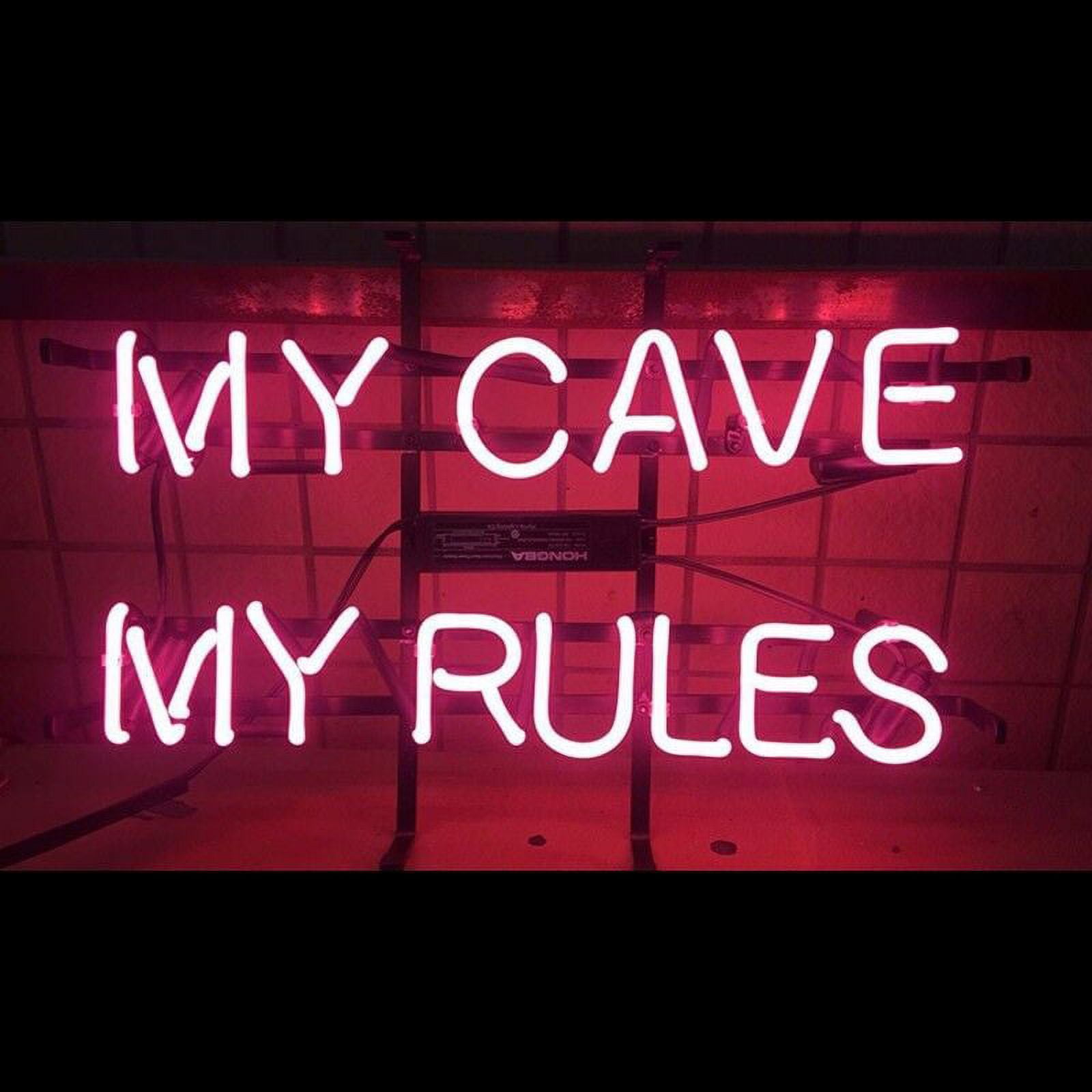 Queen Sense 14"x10" My Cave My Rules Neon Sign Man Cave Handmade Neon ...