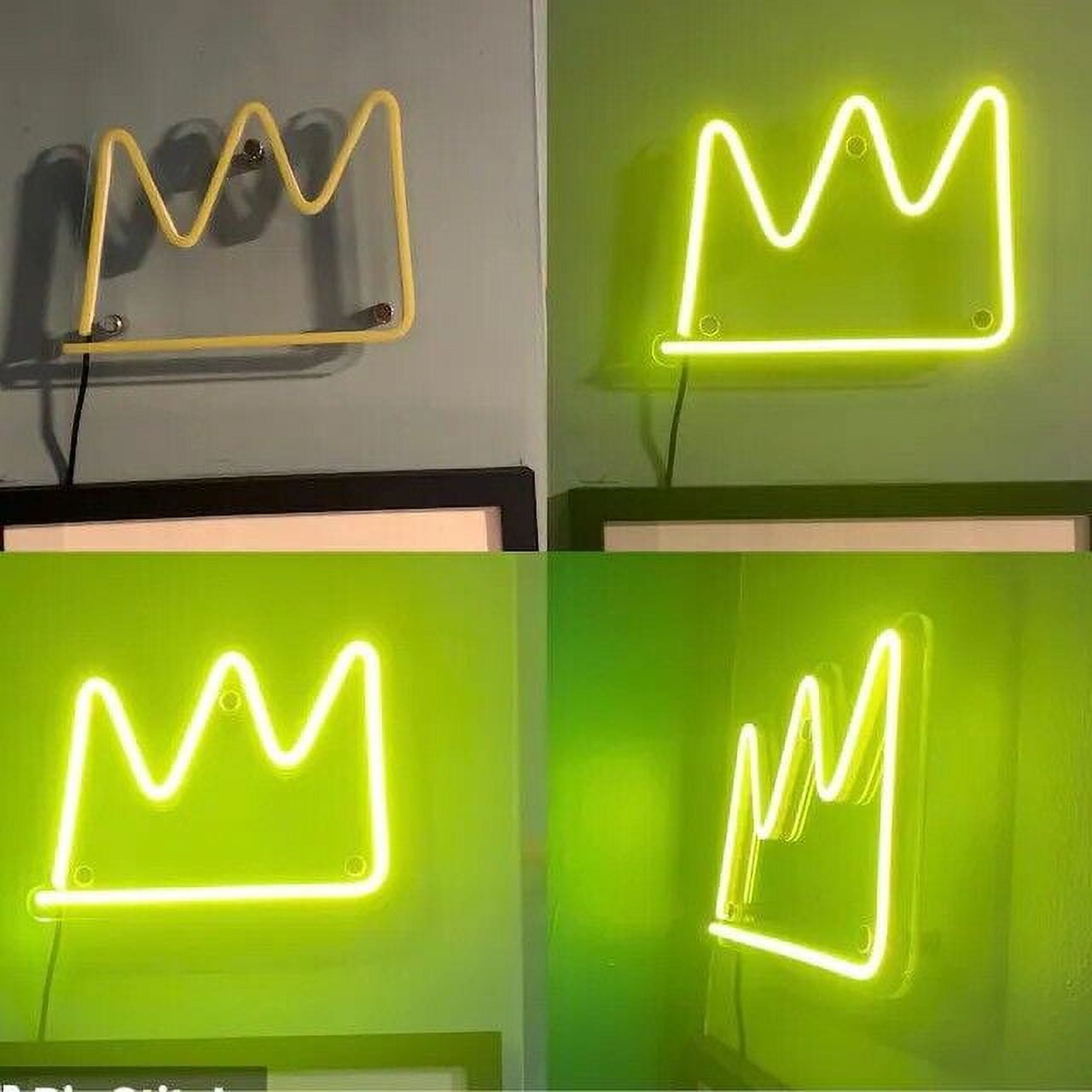 Queen Sense 14"x11.1" Crown LED Sign Light Wall Decor Party Night ...