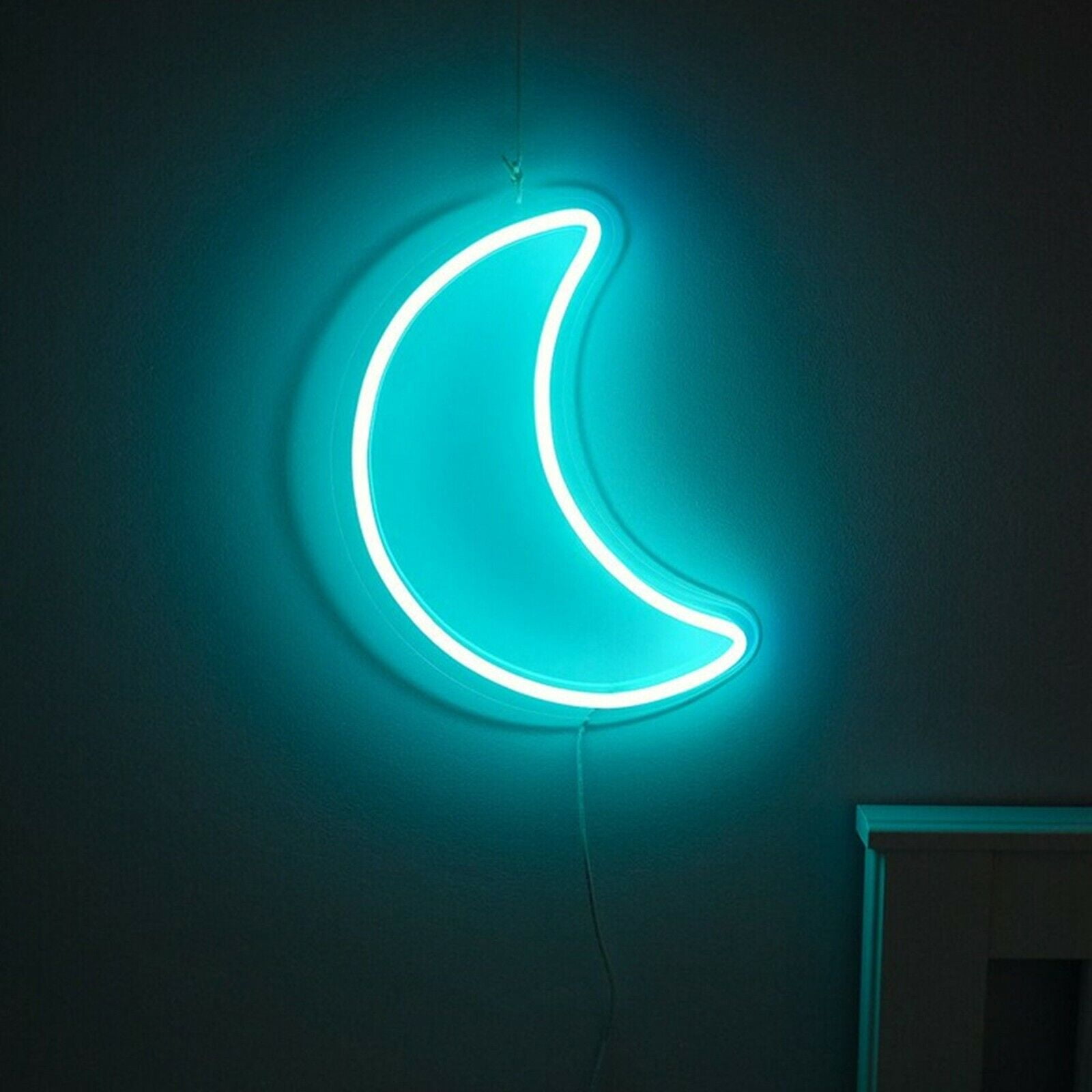 Queen Sense 14"x11.5" Moon LED Sign Light Decor Party Wall Night Lights ...