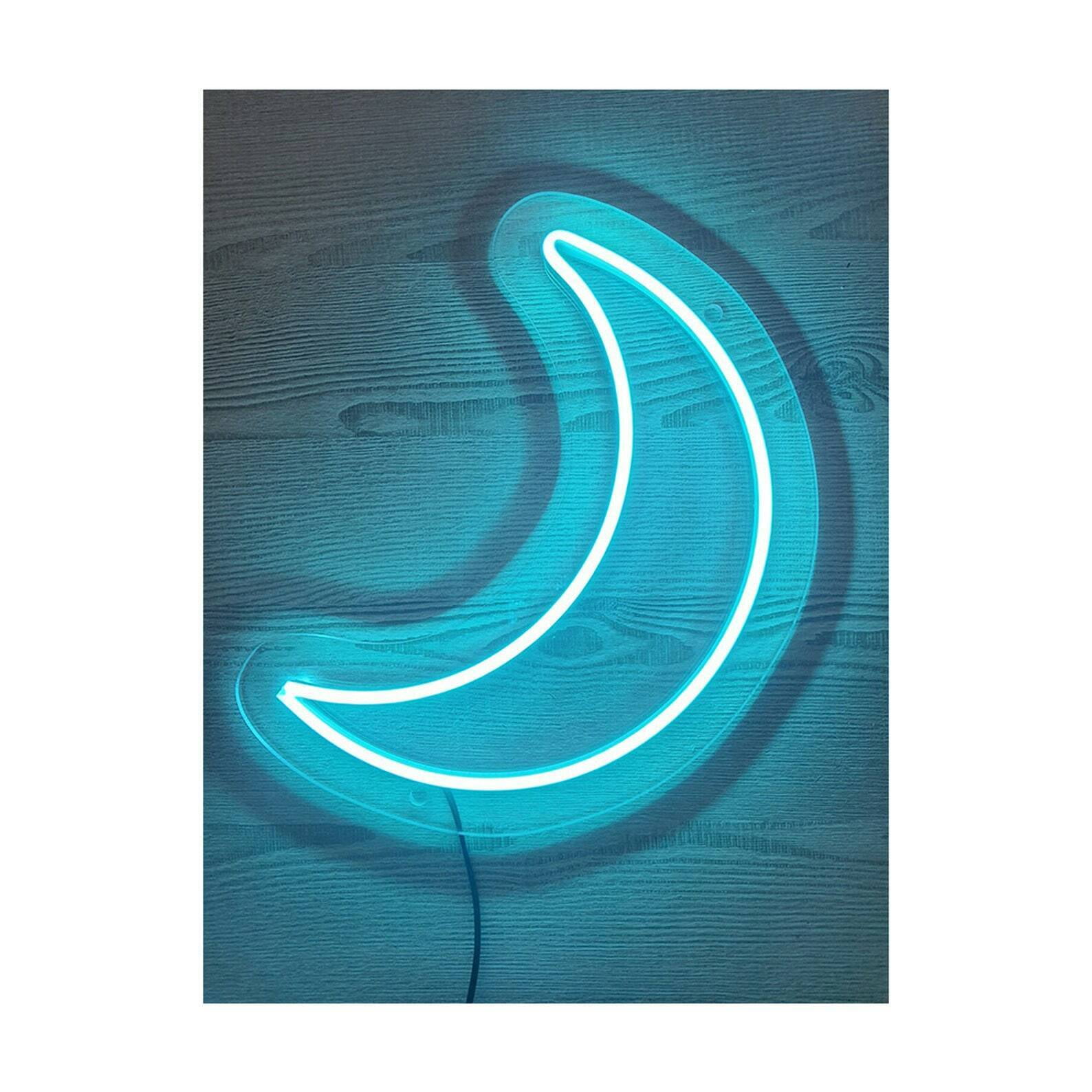 Queen Sense 14"x11.5" Moon LED Sign Light Party Decor Wall Night Lights ...