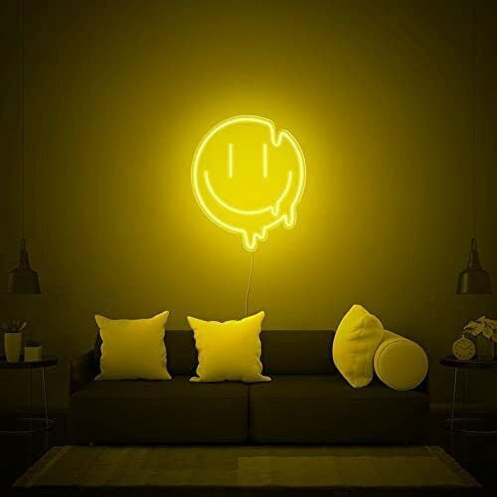 Queen Sense 14"x11.9" Melting Dripping Smile LED Sign Light Night Wall ...