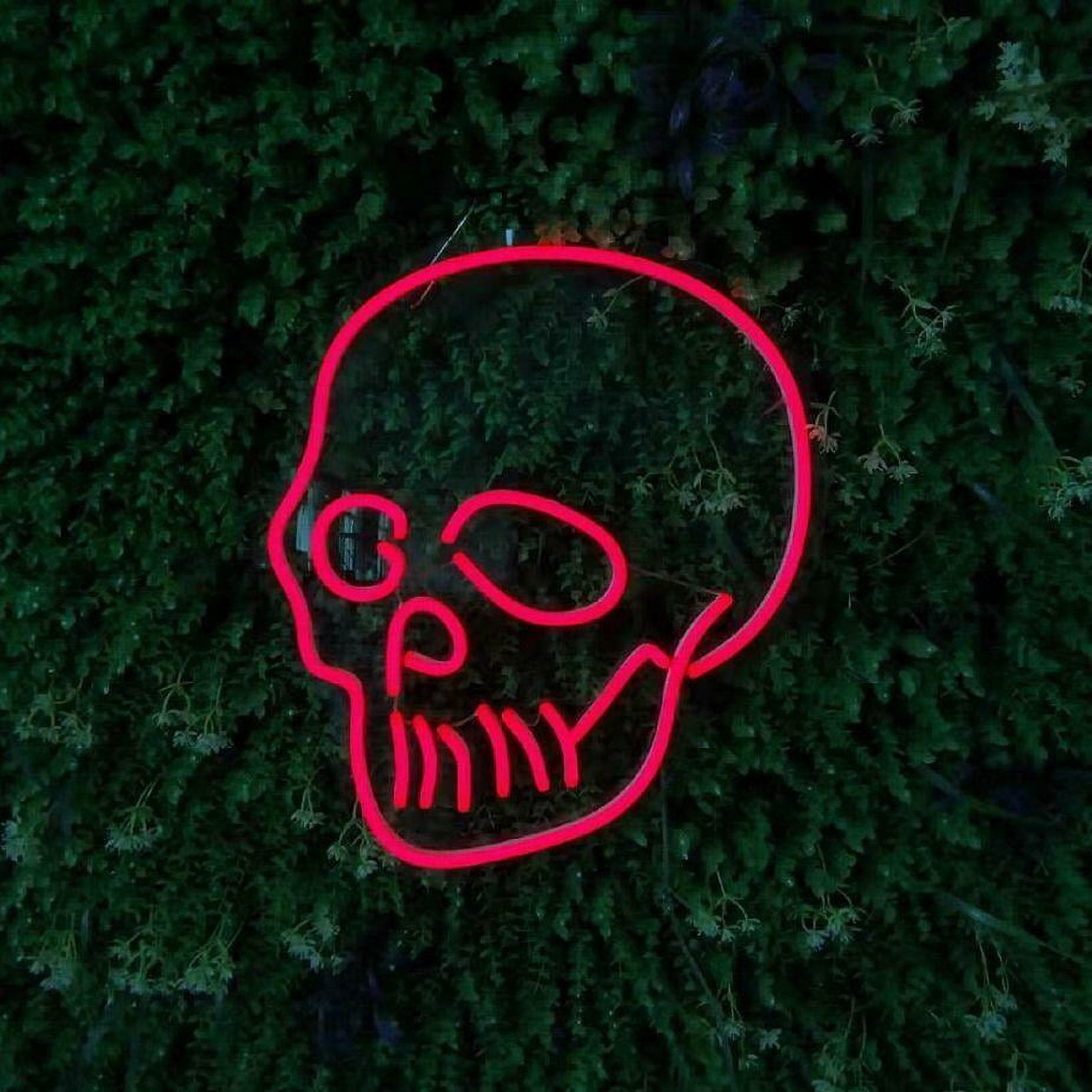 Queen Sense 14"x12.6" Skull LED Sign Light Decor Wall Party Night ...