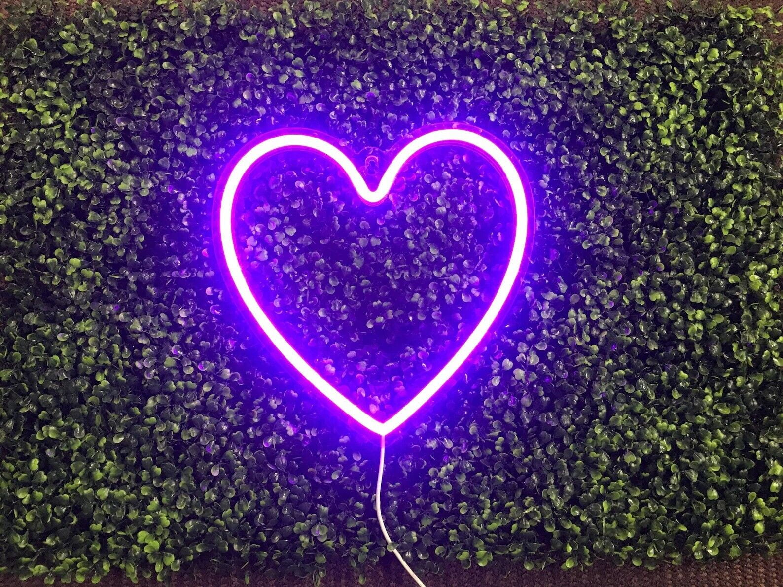 Queen Sense 14"x13.4" Heart LED Sign Light Decor Party Wall Night ...