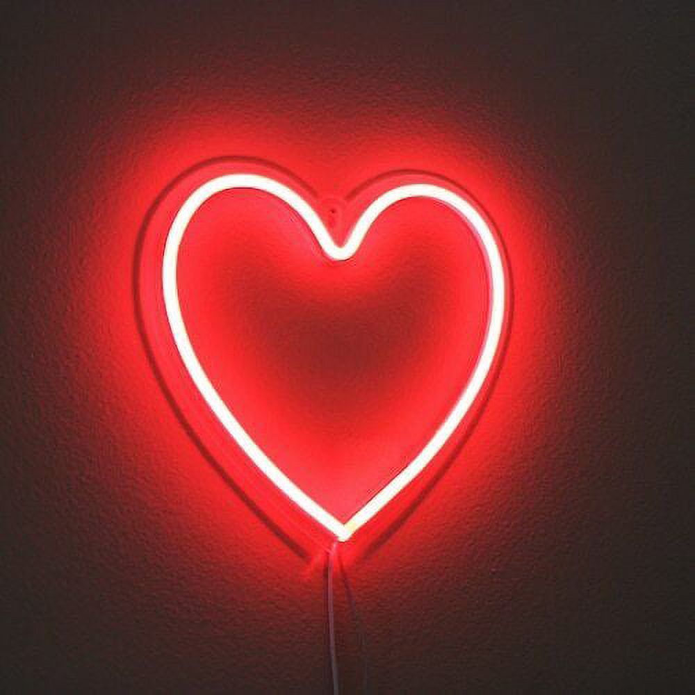 Queen Sense 14"x13.4" Heart LED Sign Light Wall Decor Party Night ...