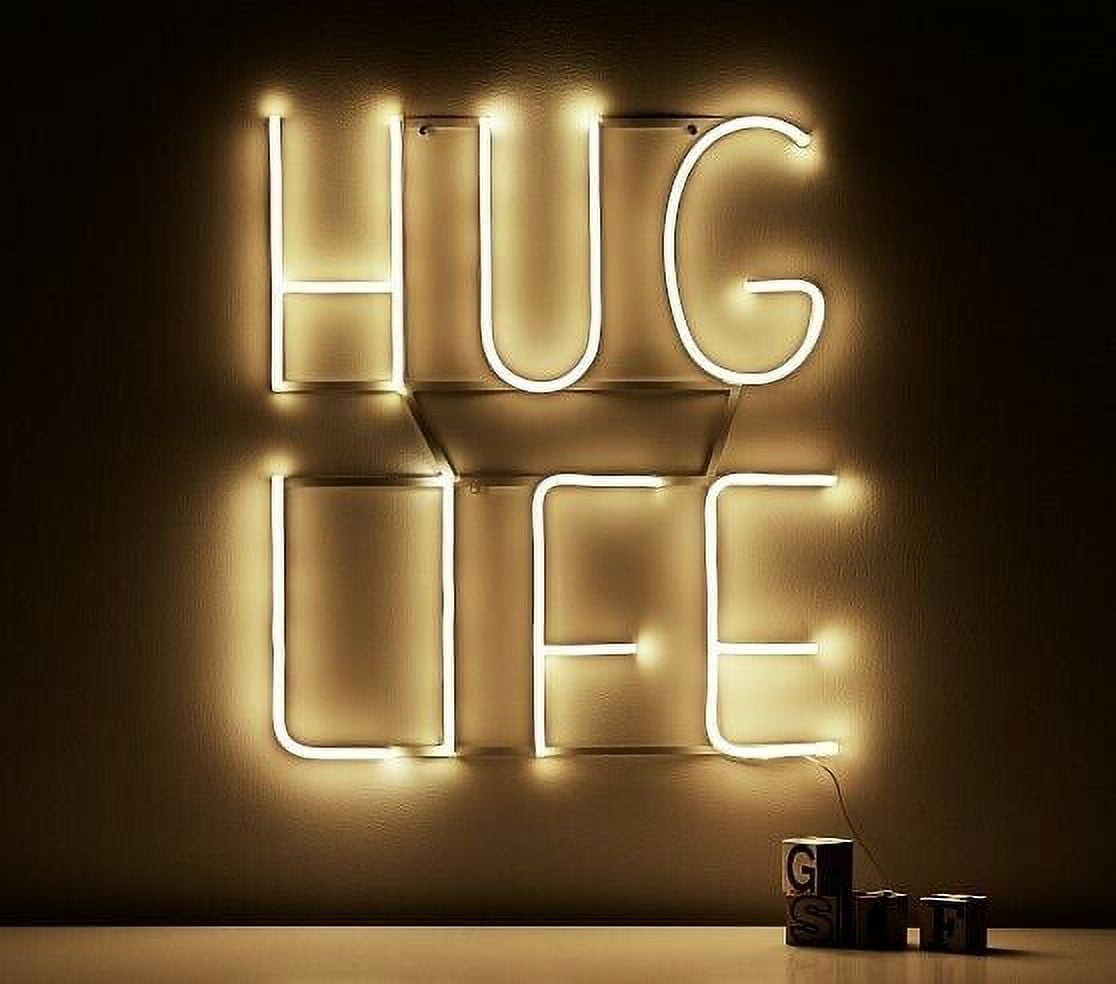 Queen Sense 14"x14" Hug Life LED Sign Light Wall Decor Party Night ...