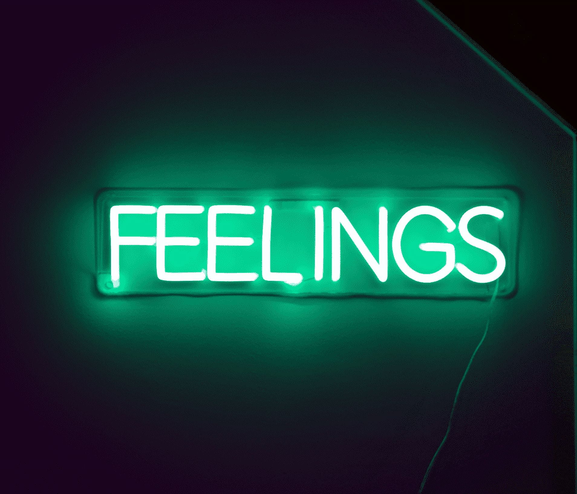 Queen Sense 14"x3.6" Feelings LED Sign Light Night Wall Decor Party ...